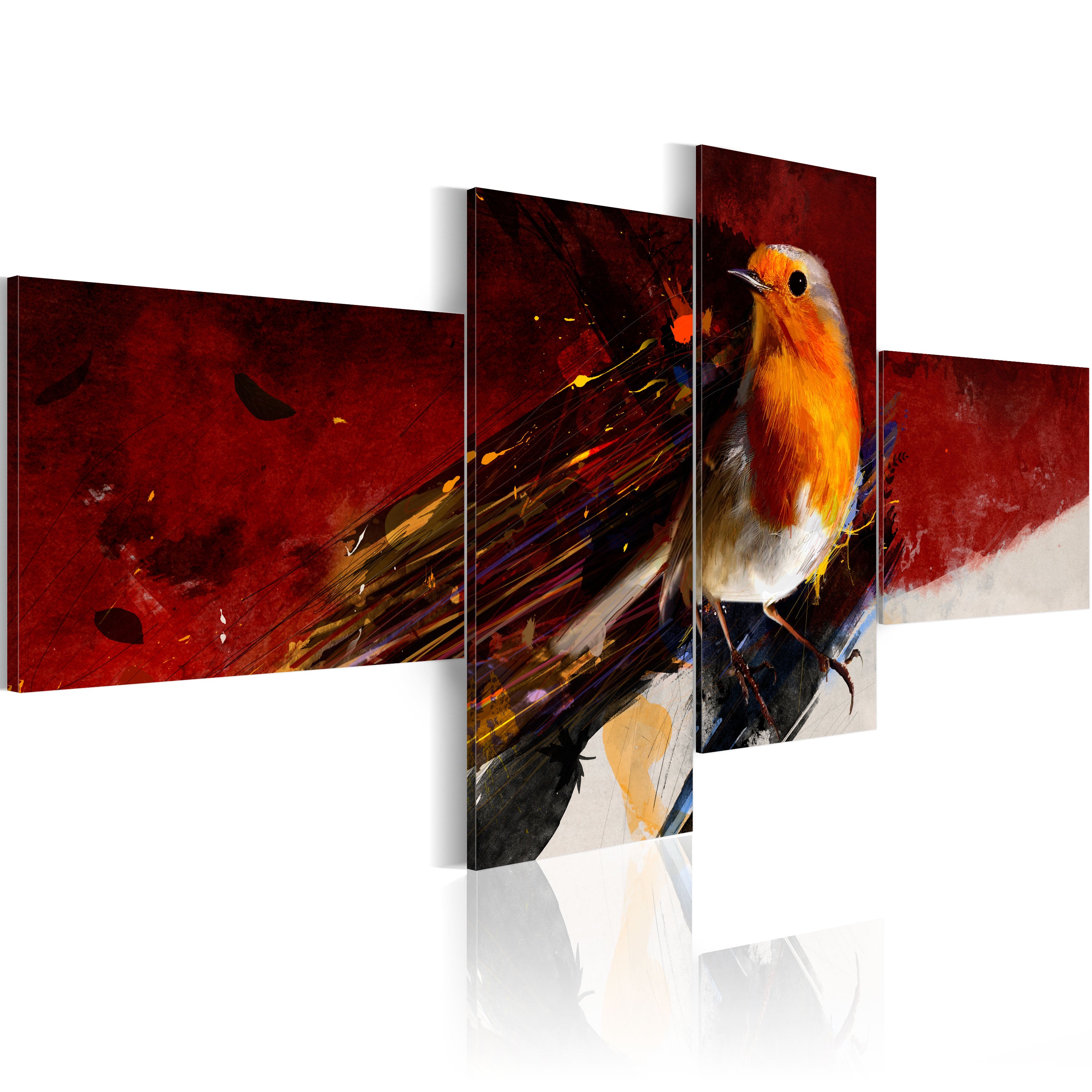 Tableau - Petit oiseau sur les quatre panneaux 200x90 cm | Leroy Merlin