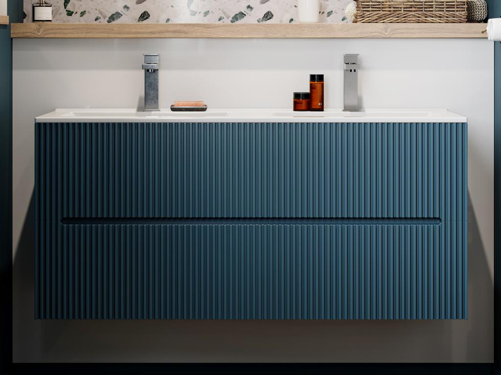 Mueble de baño flotante azul - 120 cm - PAVANI | Leroy Merlin