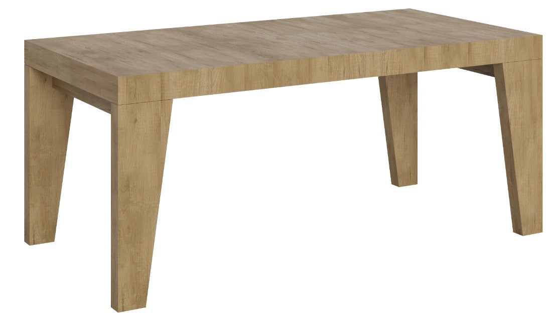 Mesa de comedor extensible de madera Naxo.-Color Natural-Base y soporte ...