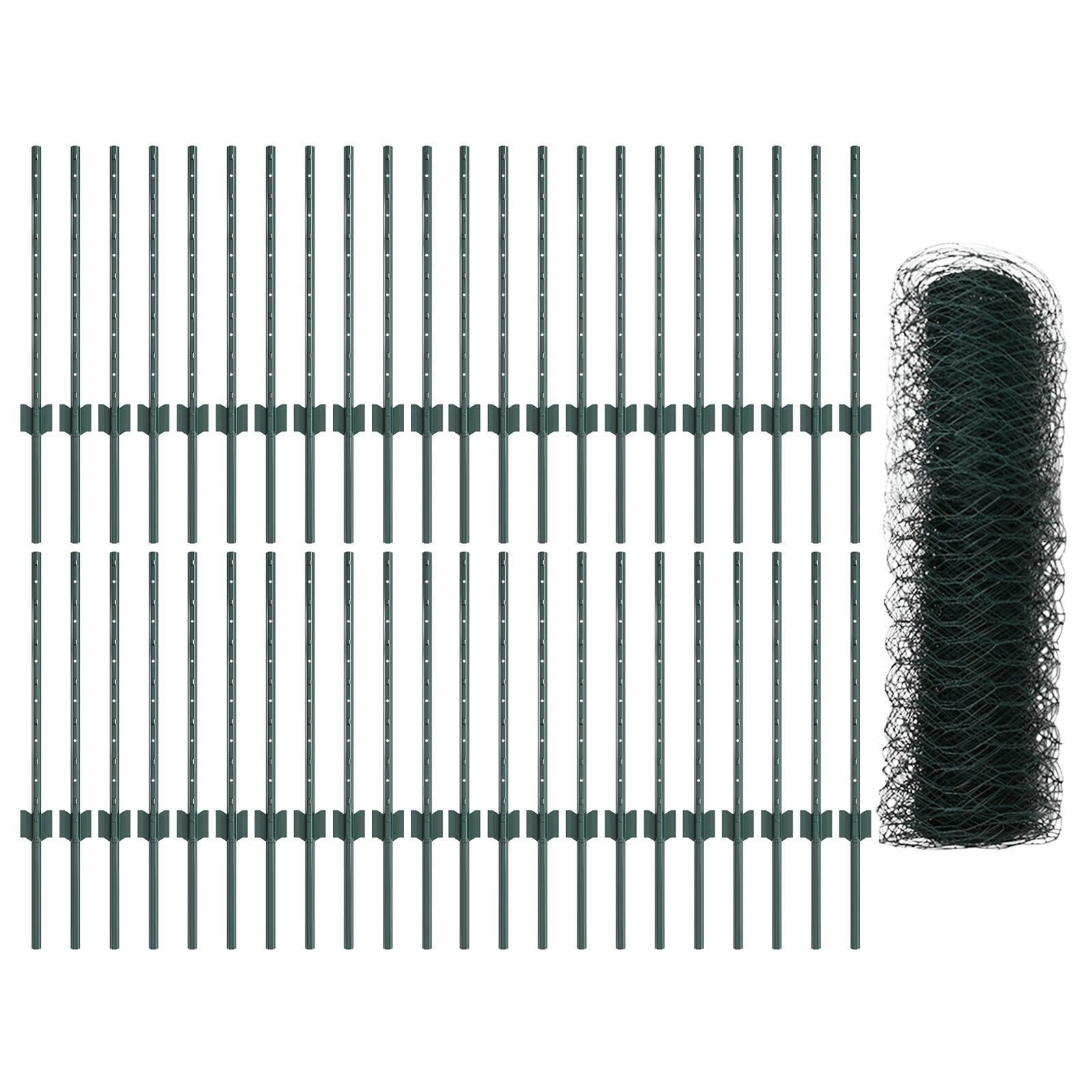 Publicar de Poste 11 uds U-Channel Verde 60 cm Acero | Leroy Merlin