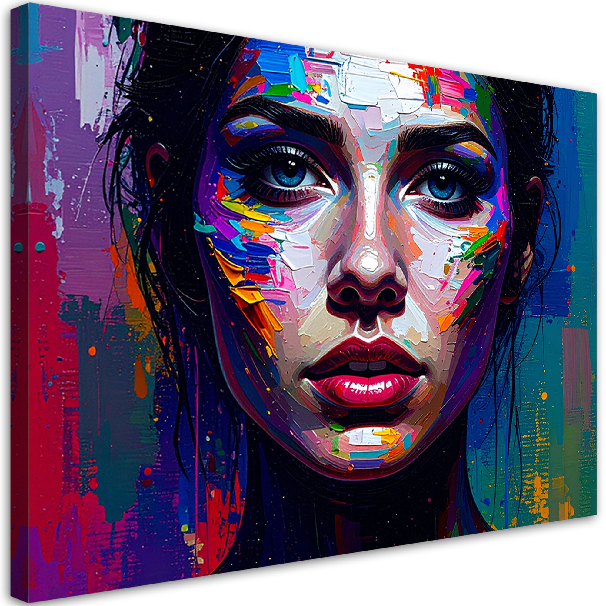 Toile Imprimée Portrait d'un visage de femme abstrait 100x70 | Leroy Merlin