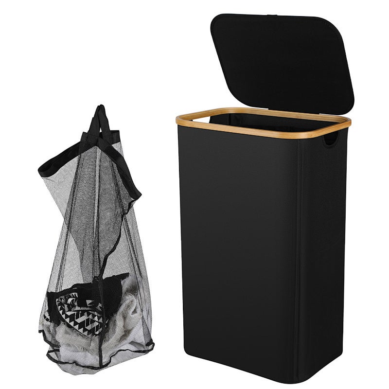 Paniers à Linge avec Couvercle - 100L Corbeille a Linge - 1 Sacs Bac a ...