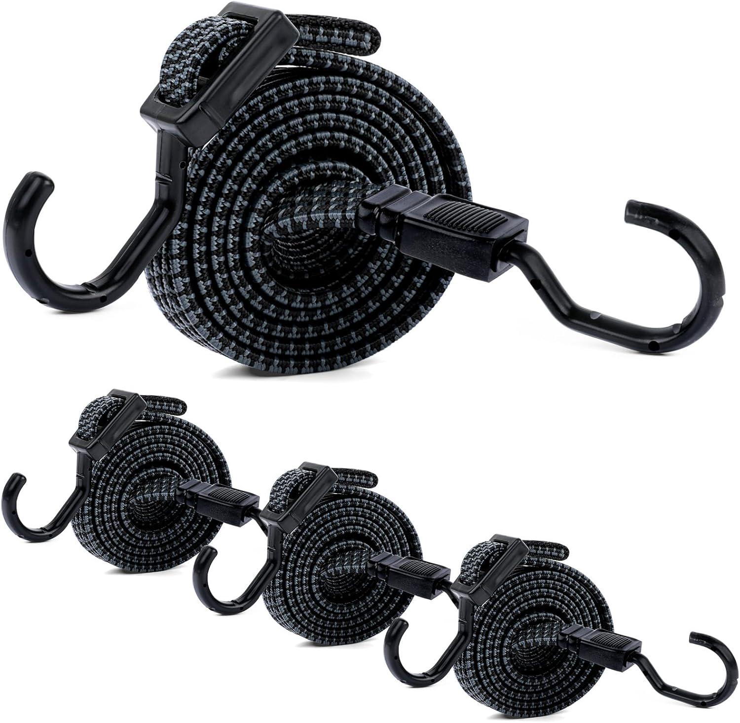 Tensores Elásticos con Ganchos 4 Piezas, 100cm Ajustable Elástico para ...