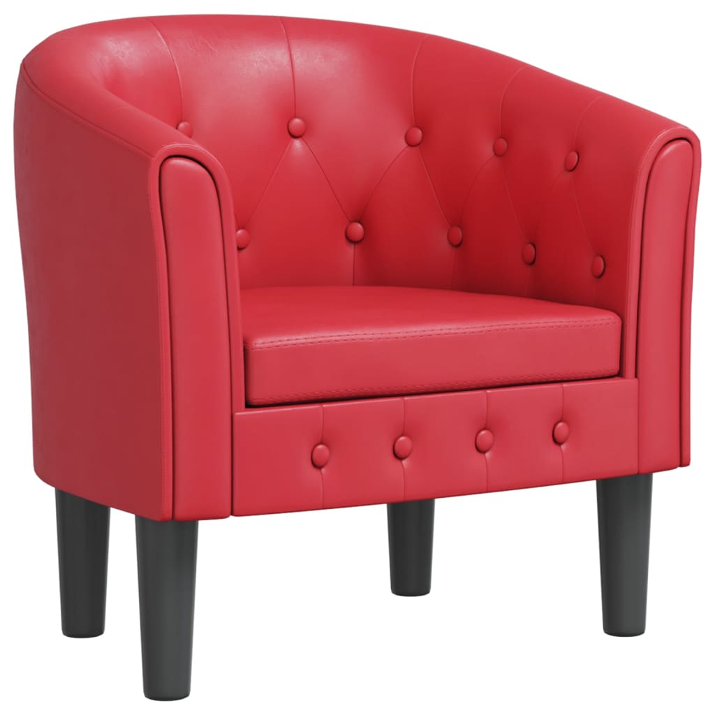 Chaise de salon | Chaise cabriolet rouge similicuir CFW55115 | Leroy Merlin