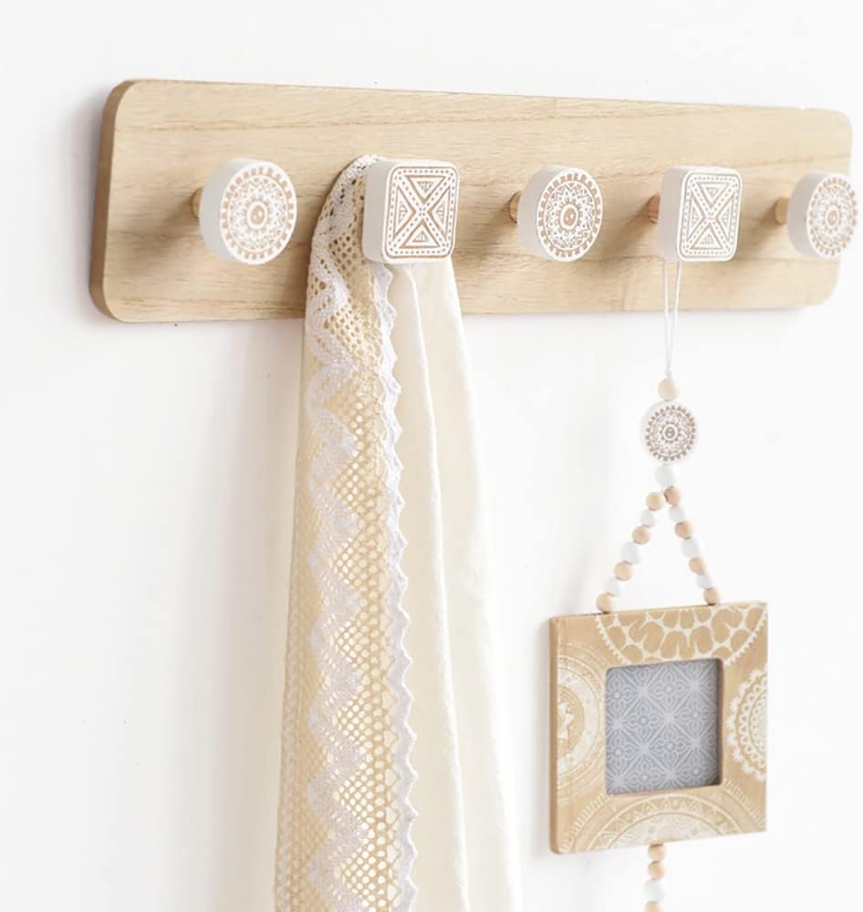 Perchero de Pared de Madera, Perchero Mural, Perchero de Madera Maciza ...