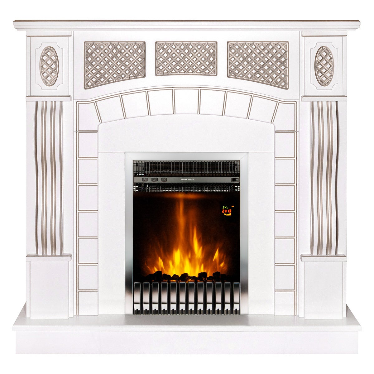 Cheminée électrique argentée Amsterdam & Gala, Art Flame, 1120 x 1150 x ...