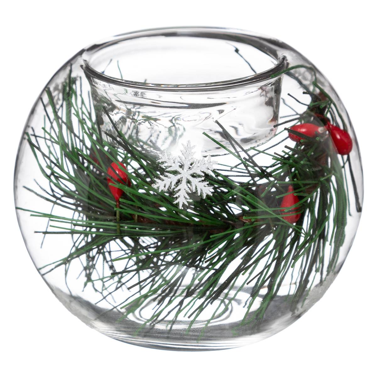 Photophore boule décoré verre - Feeric lights & christmas | Leroy Merlin