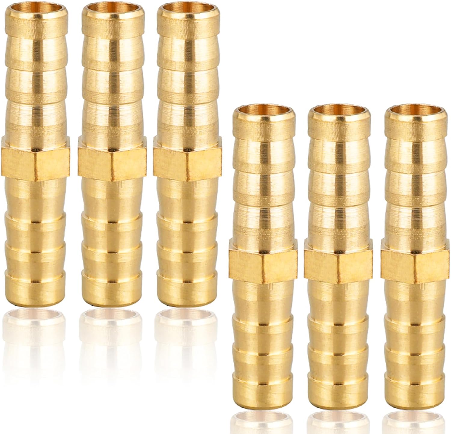 Conectores de manguera de latón de 8 mm (5/16"), 6 piezas, con rosca de ...