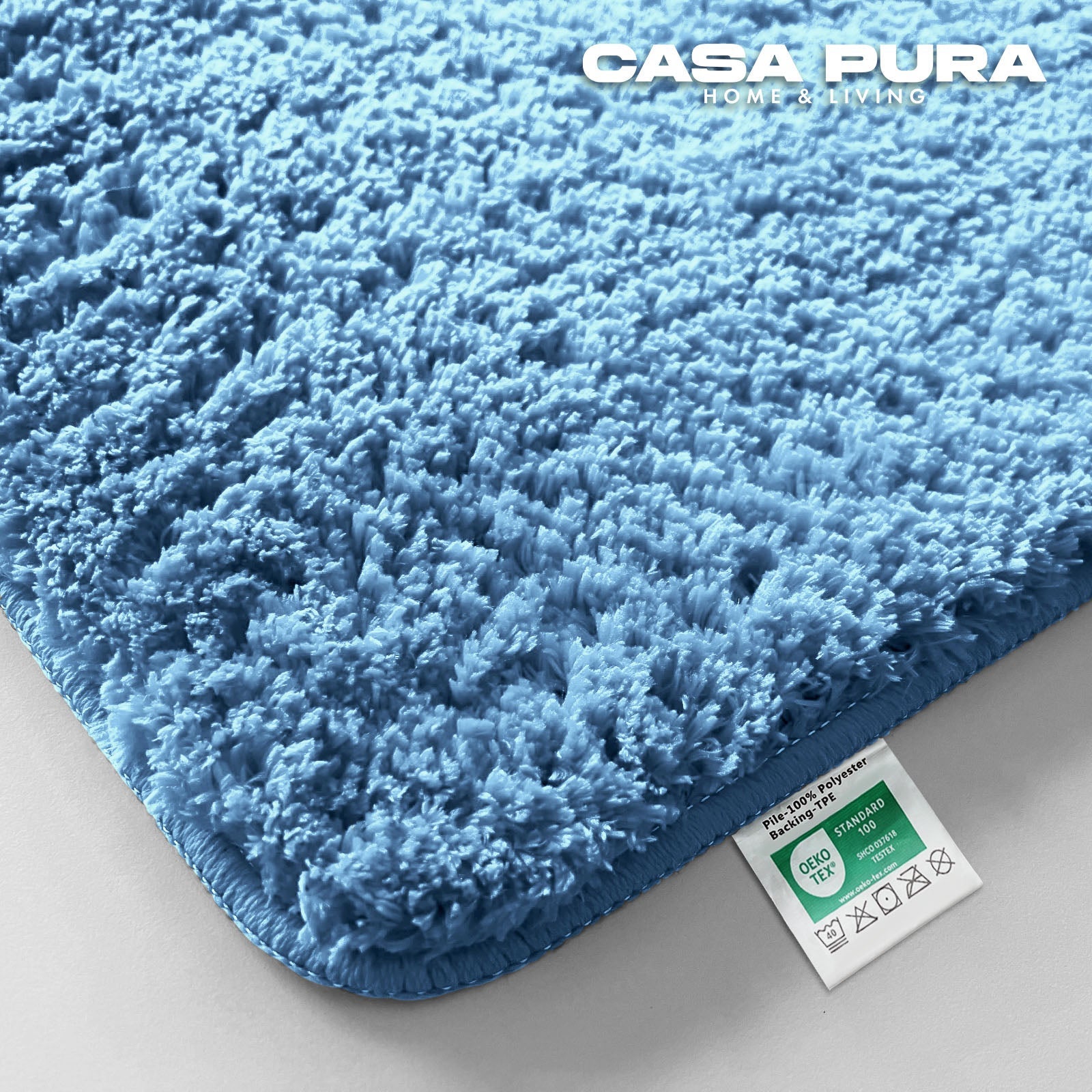 Alfombra de baño Sky Uni Azul Cielo 95 cm de diámetro | Leroy Merlin