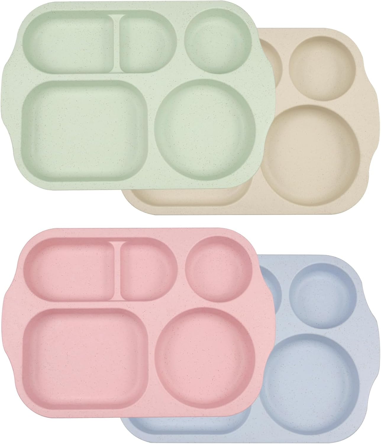 Juego de 4 platos divididos para niños, bandeja de comida para niños ...