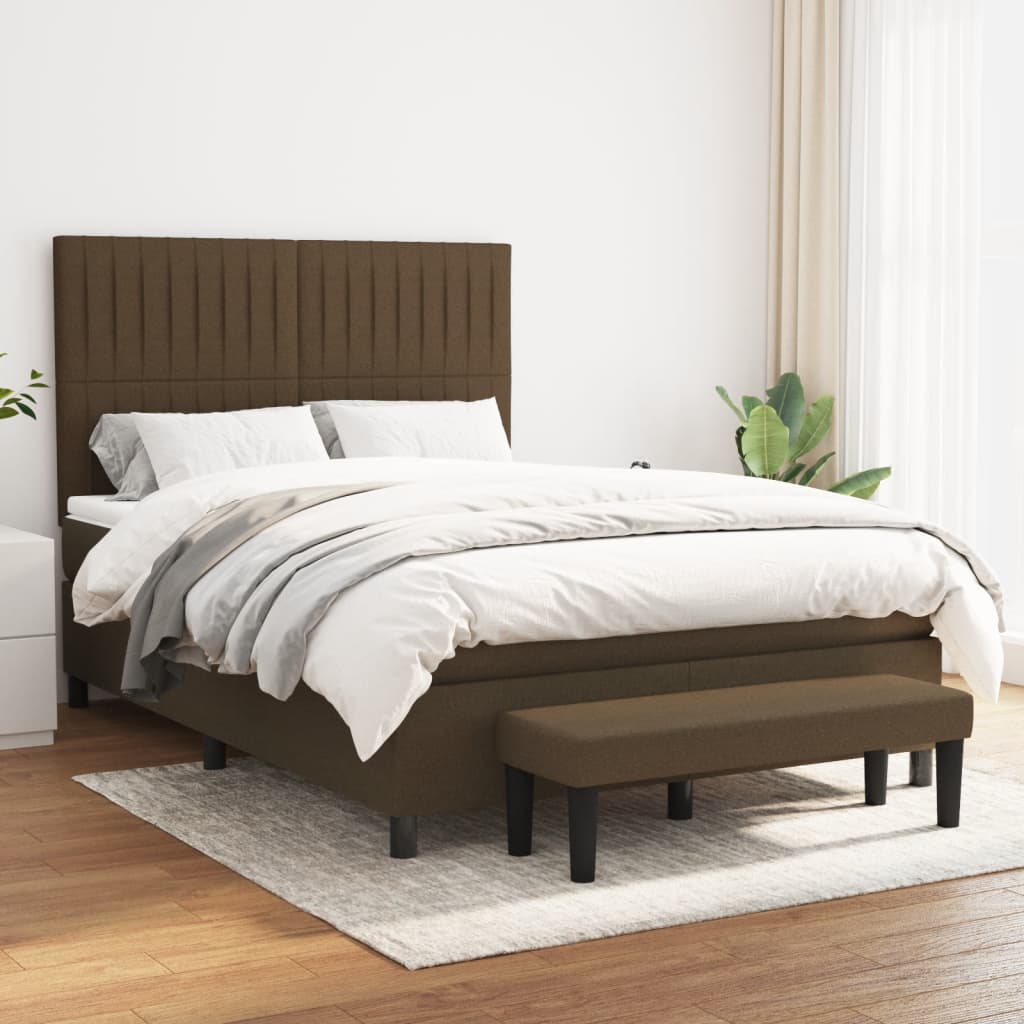 Maison Exclusive - Sommier à lattes de lit avec matelas Marron foncé ...