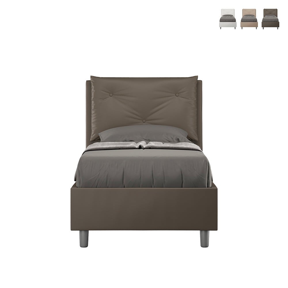 Conteneur lit simple 80x190 coussin tête de lit capitonné Appia S ...