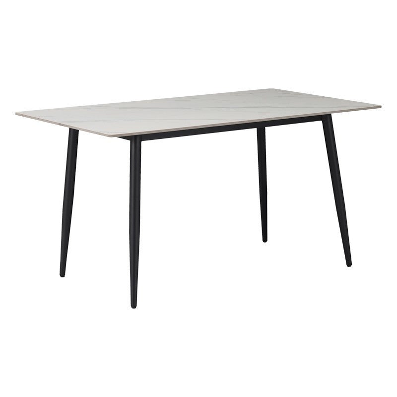 Table à manger gustas marbre blanc pierre frittée-métal noir 160x90x75 ...