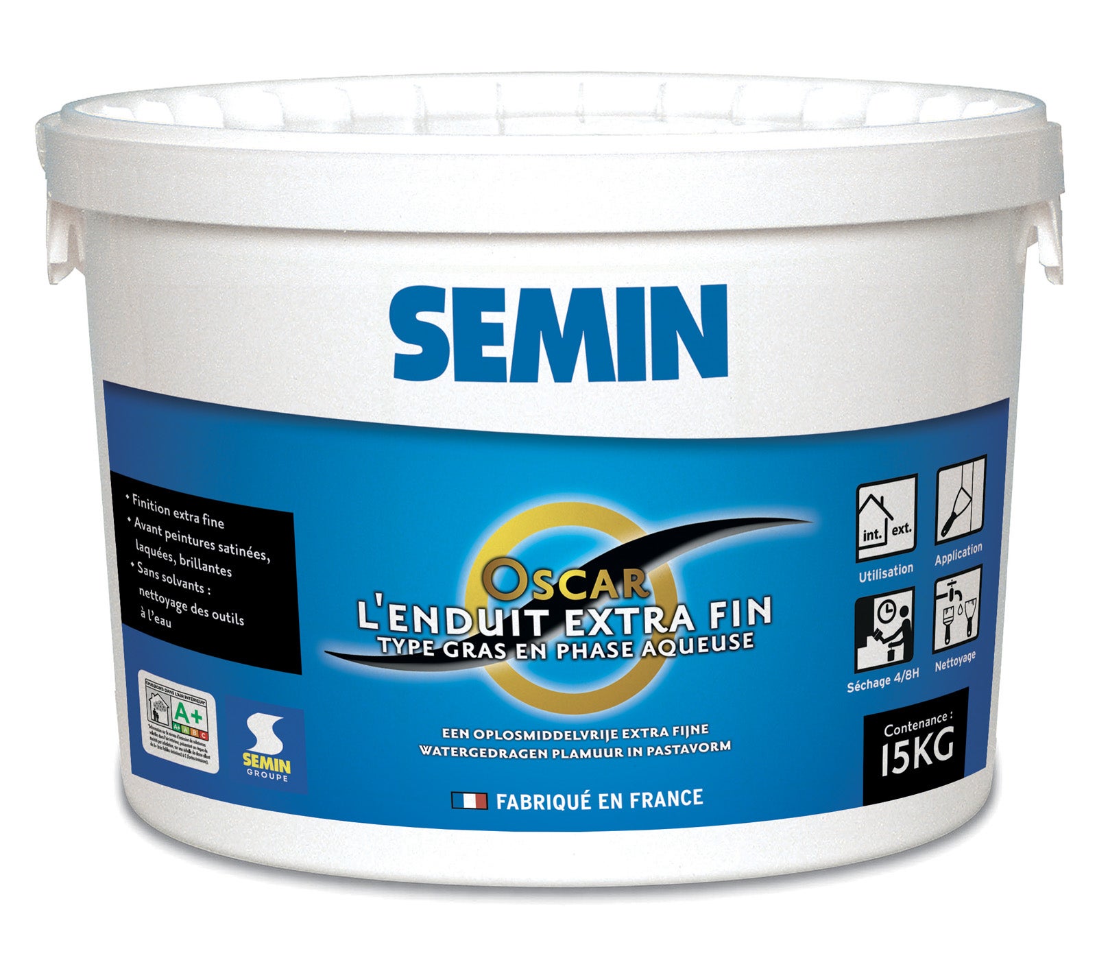 Enduit de Finition Extra Fin Semin Oscar, Prêt à l'Emploi, Intérieur ...