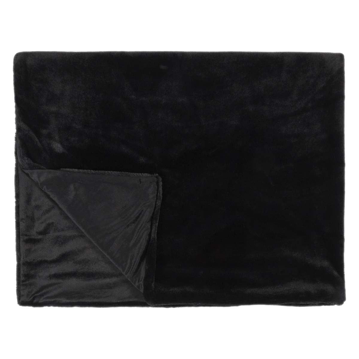 Plaid Ultra Doux 120x150cm Imitation Fourrure Noire - FLUFFY | Leroy Merlin