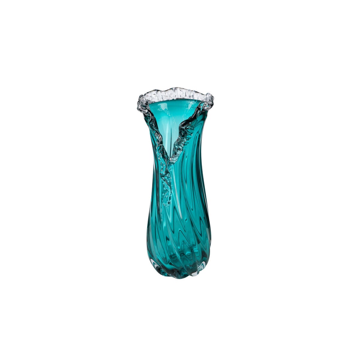 Florero Romimex Turquesa Vidrio 10 x 33 x 10 cm | Leroy Merlin