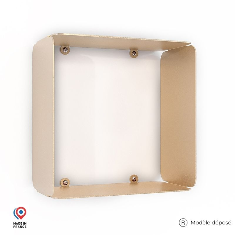 Estante de pared cubo DECO-GEM, acero acabado epoxi champán. 30x30x15 ...