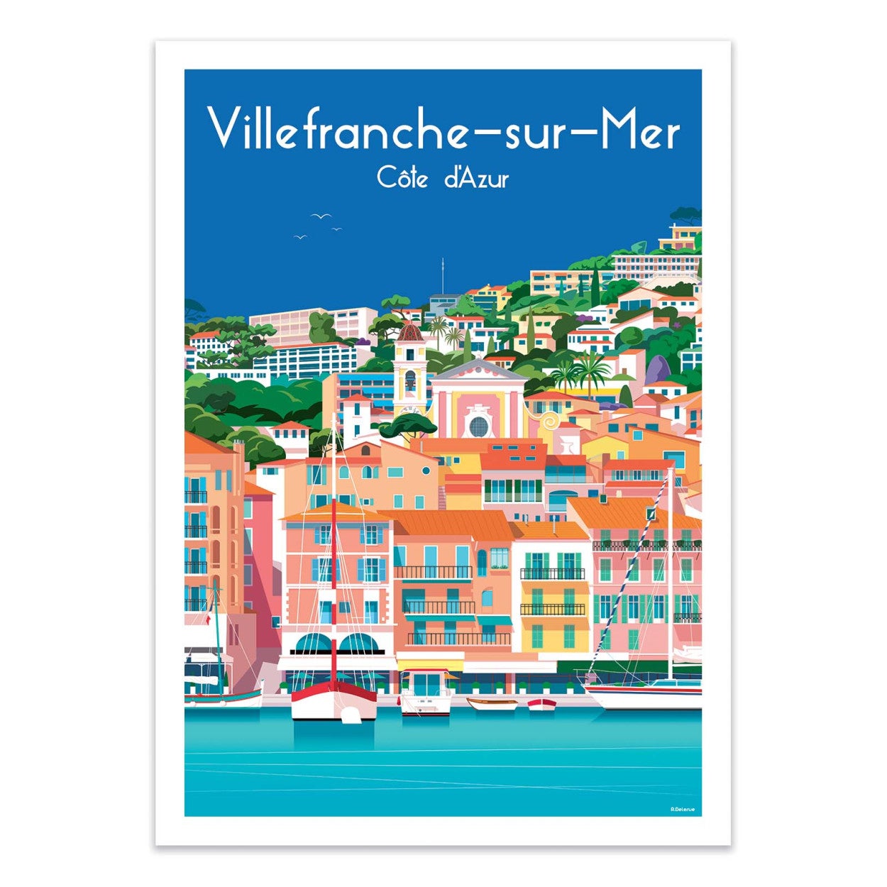 Affiche d’art 30 x 40 cm - Villefranche sur Mer - Raphael Delerue | Leroy Merlin