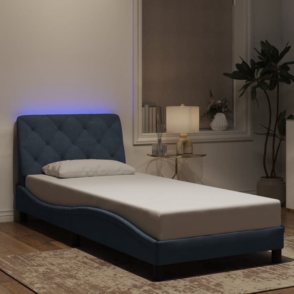 Estructura de cama con luces LED terciopelo gris oscuro 90x190 cm ...