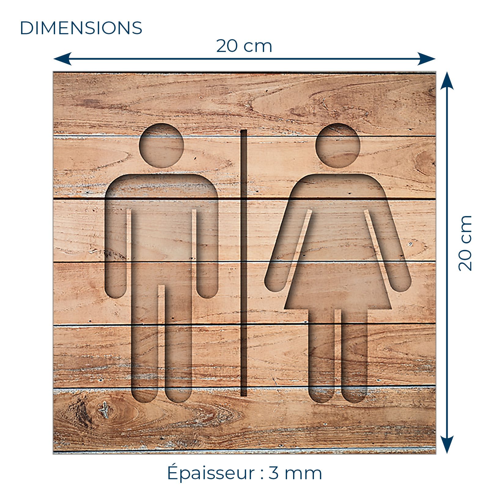 Panneau pictogramme de signalisation · Toilettes Mixtes | Texture Bois ...