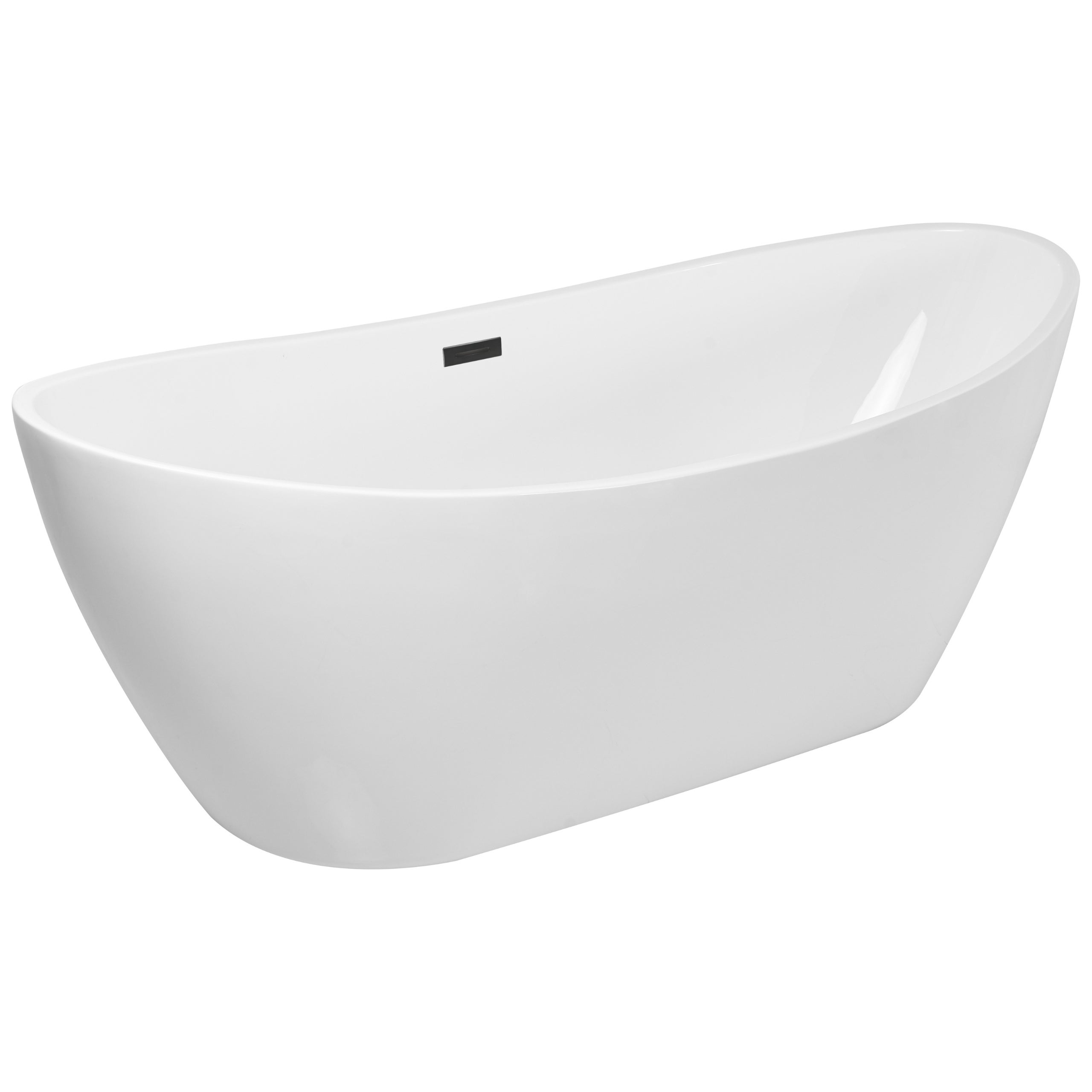 Balneo Baignoire autoportante 170x72cm, accessoires noir, Acrylique ...