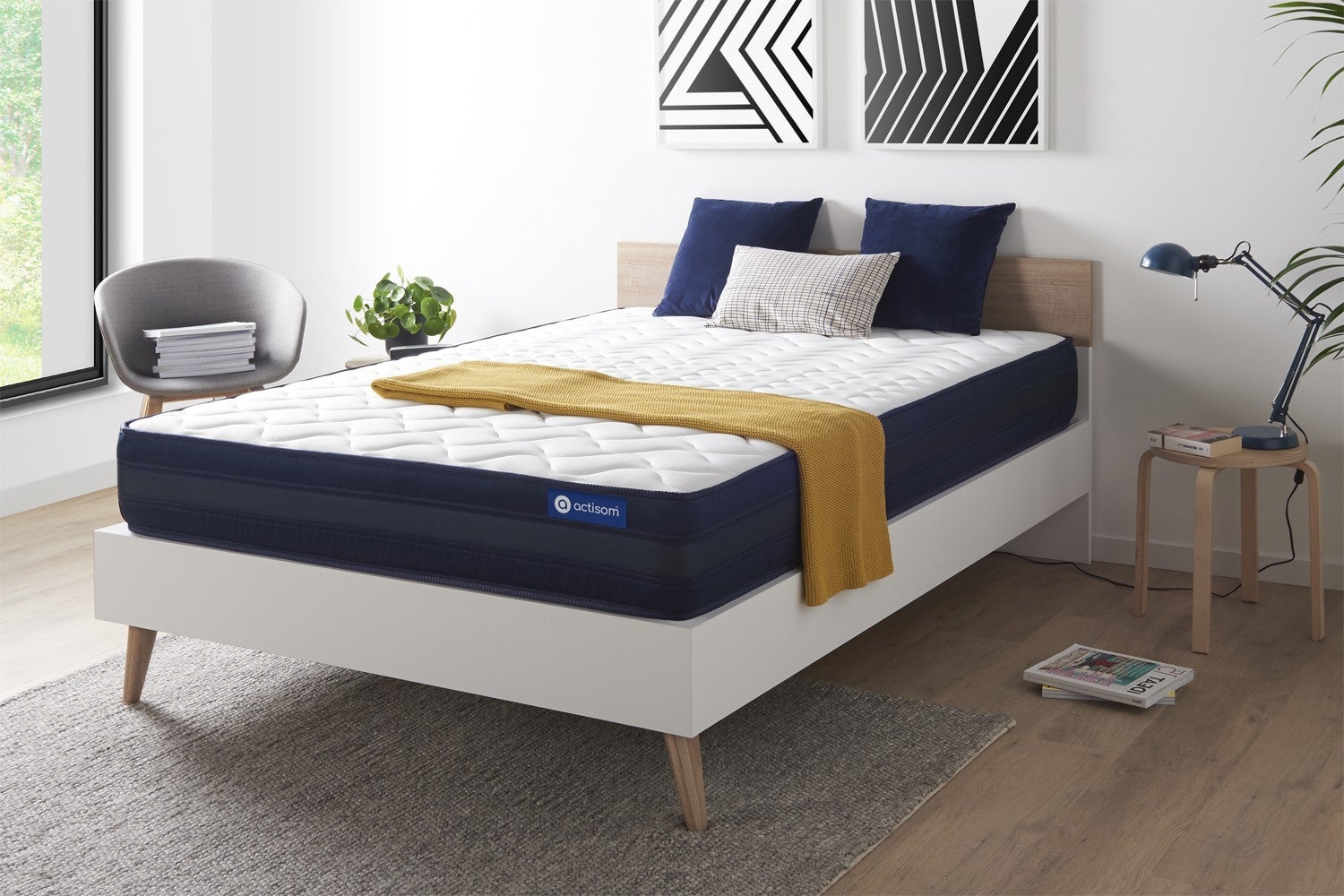 Matelas 200 x 200 cm Actilatex tech - Latex et mémoire de forme - Ep ...