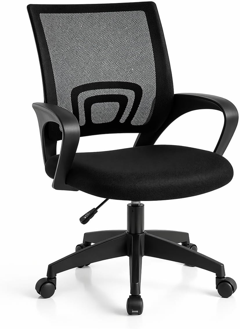Silla de Oficina Ergonómica con Soporte Lumbar y Respaldo de Malla ...