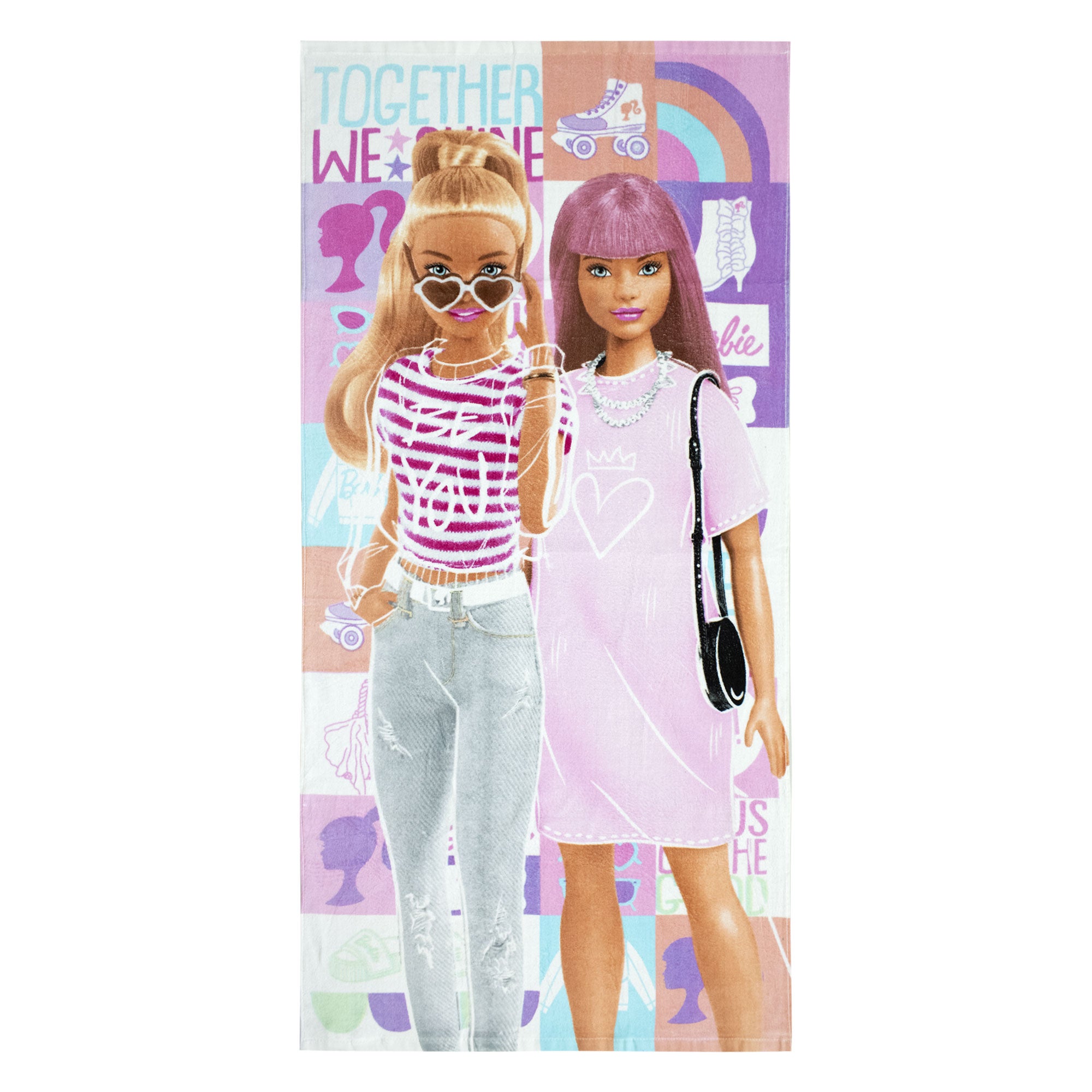 Serviette de bain Barbie Together, serviette de plage 70x140cm | Leroy ...