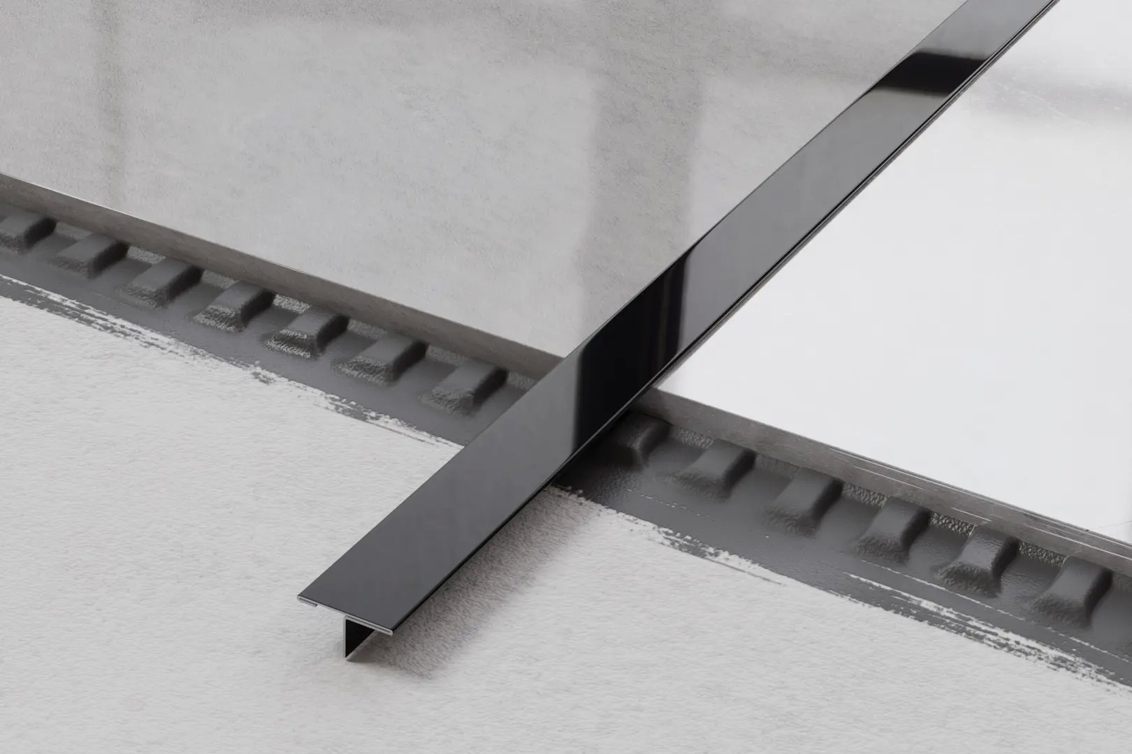 Profilé décoratif en T en acier inoxydable 20mm x 2700mm - noir poli ...