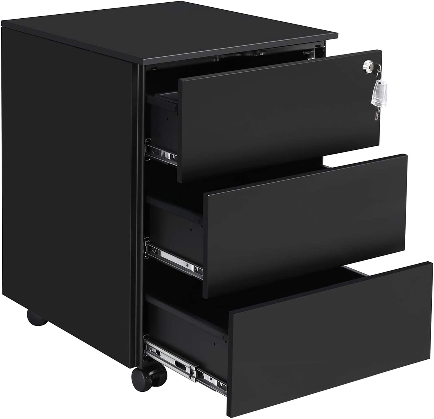 Caisson De Bureau Mobile Avec 3 Tiroirs Pré Assemblé 39 X 45 X 55 Cm