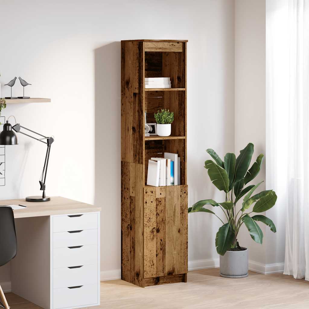 VidaXL Buffet haut 37,5x35x180 cm vieux bois bois d'ingénierie | Leroy ...