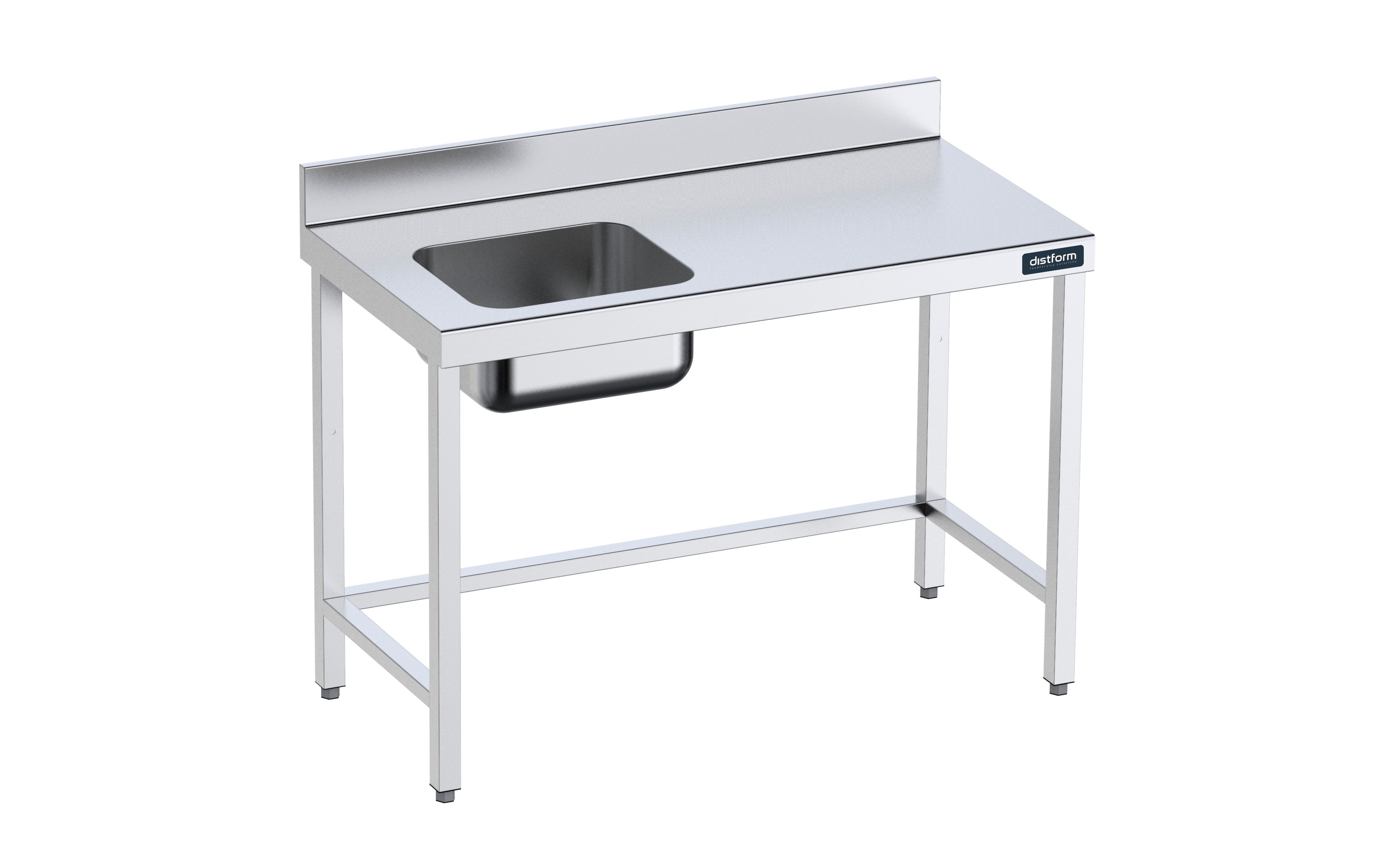 Table de chef Inox avec bac à Gauche et renforts - Gamme 700 - Distform ...