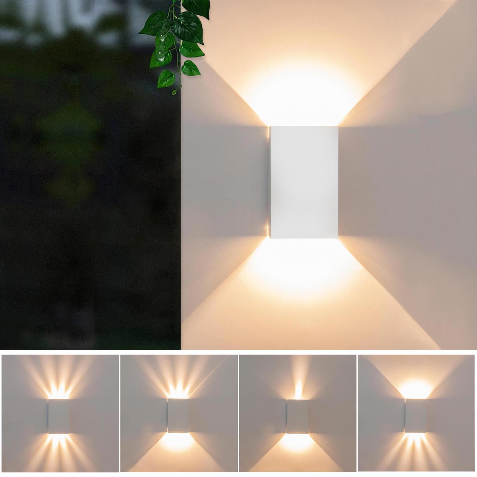Applique murale LED 10W double faisceau réglable IP65 applique blanche ...