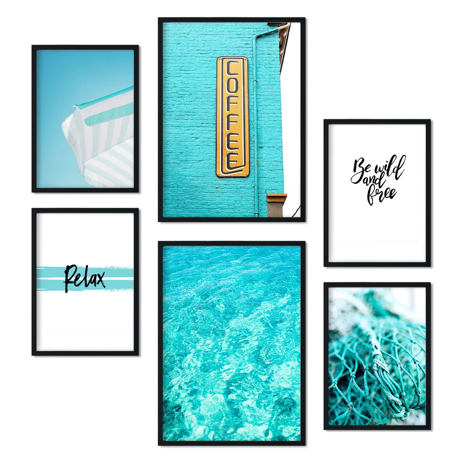 6 Láminas Fotografias Dia De Verano Azul Turquesa Poster Decorativo ...