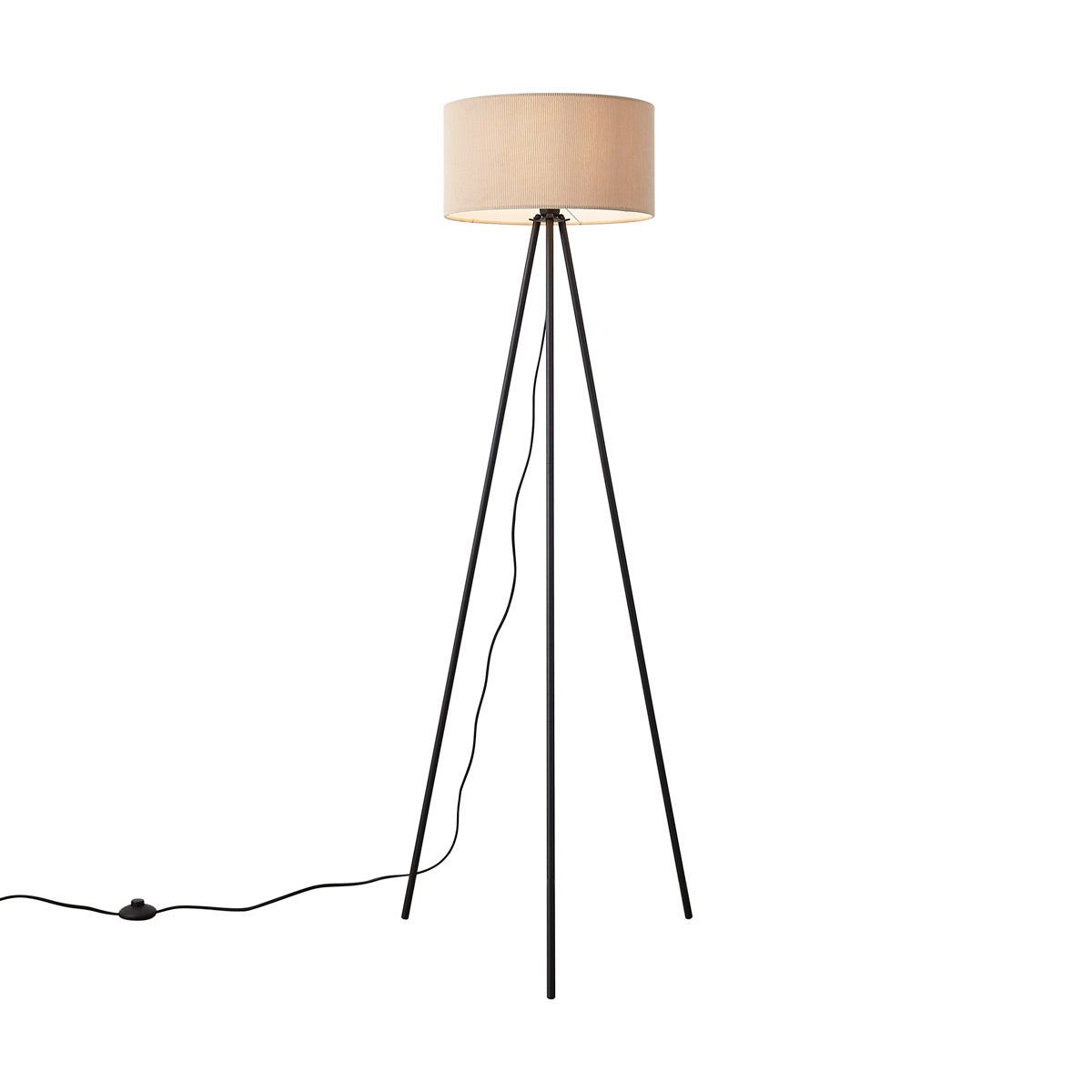 Lámpara de pie moderna color topo con pantalla de terciopelo - Luz ...