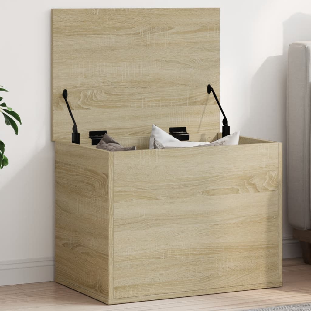 Caja de almacenaje roble Sonoma 60x42x46 cm madera contrachapada ...