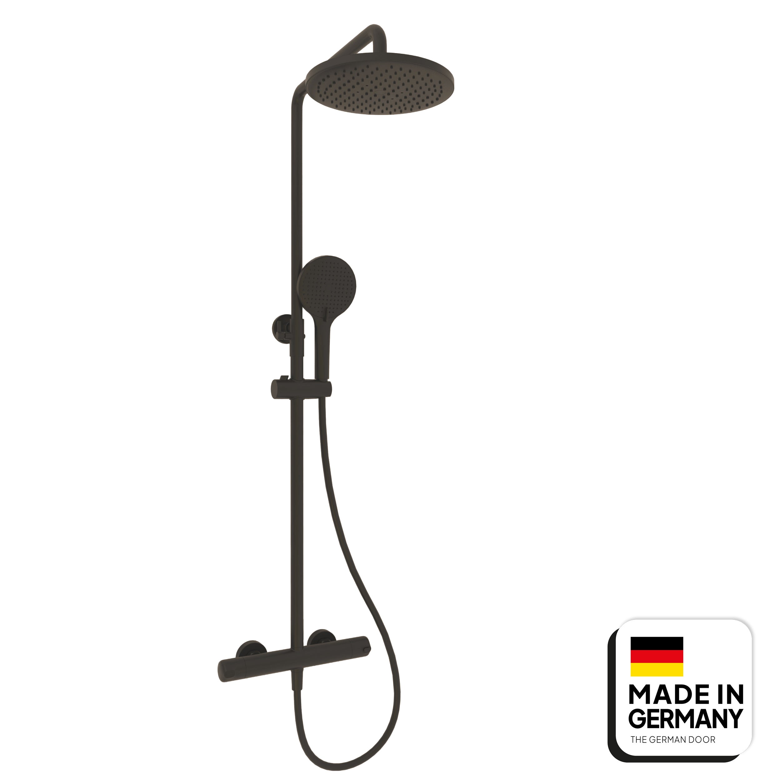 COLONNE DE DOUCHE TRIER | NOIR | AVEC ROBINET | MITIGEUR | HAUTEUR ...