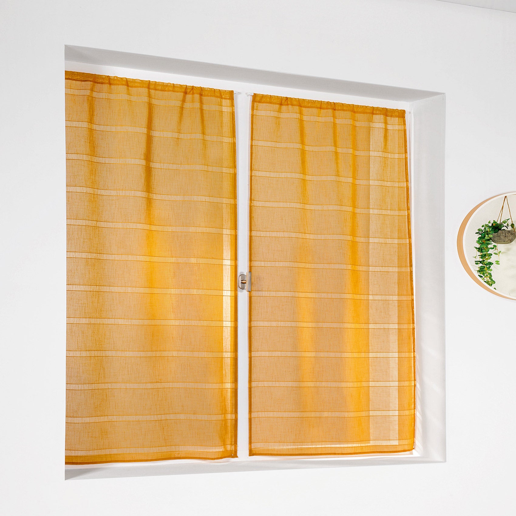 Petits voilages à la paire Cordelette - Jaune - 70x160 cm - Polyester ...