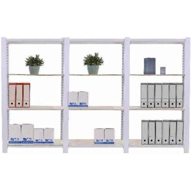 Estanteria OFFICLICK 4/300 PLYWOOD 2400 BLANCO/ABEDUL - 8425437128608 - Simon Rack | Leroy Merlin