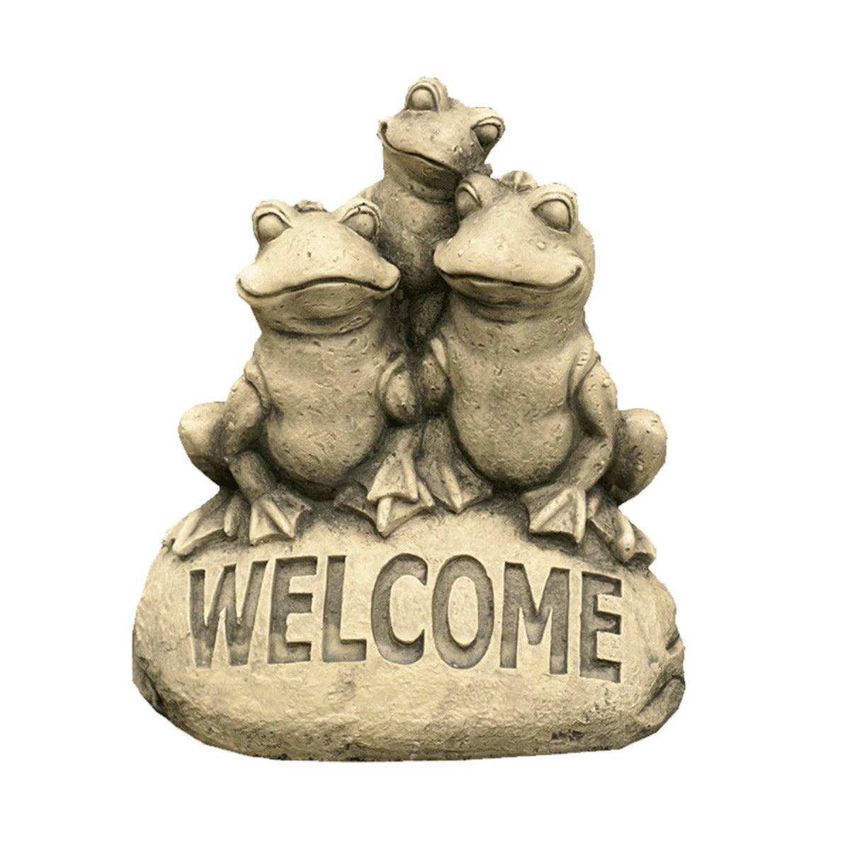 Statue Welcome Frogs en Béton Pierre pour le jardin extérieur 26x30cm ...