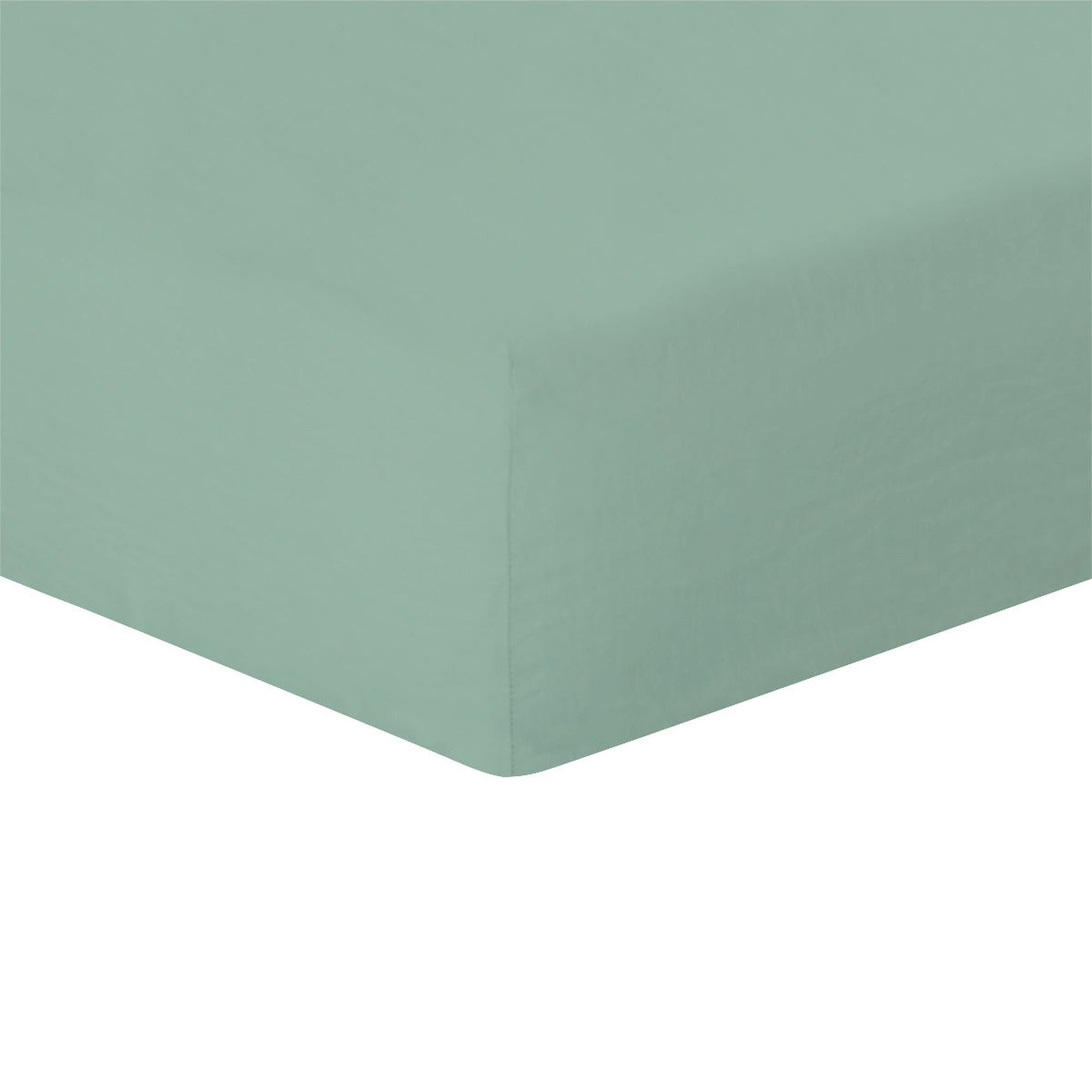 Drap housse 180x200x40 lin lavé pistache | Leroy Merlin