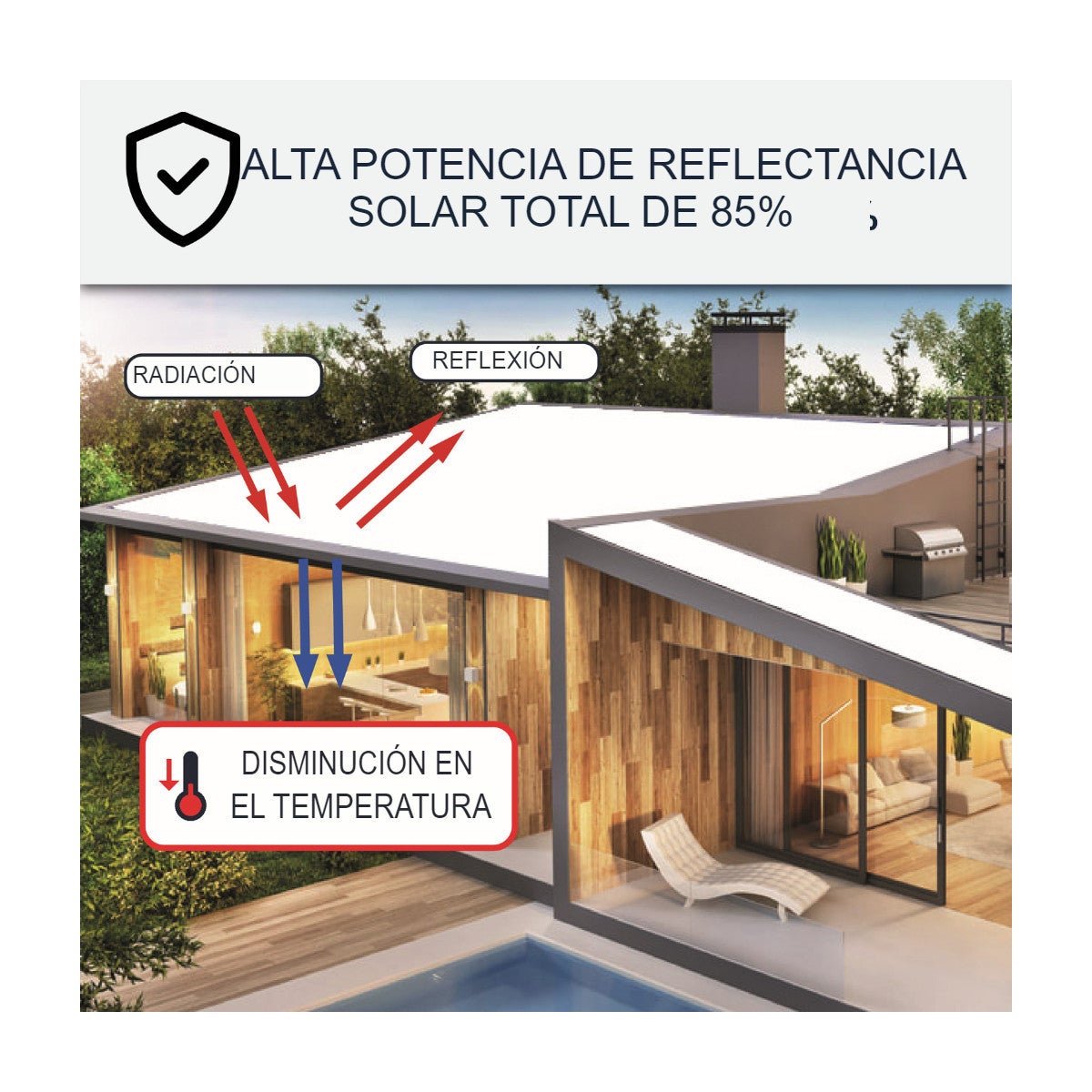 Pintura reflectante para tejados Coolroof - ARCAREFLECT - 1198 - 2,5 L ...