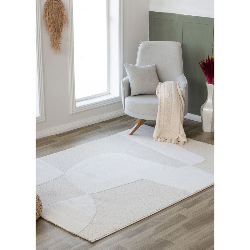 Tapis abstrait crème MONACO 80 Crème - 120x170 cm | Leroy Merlin