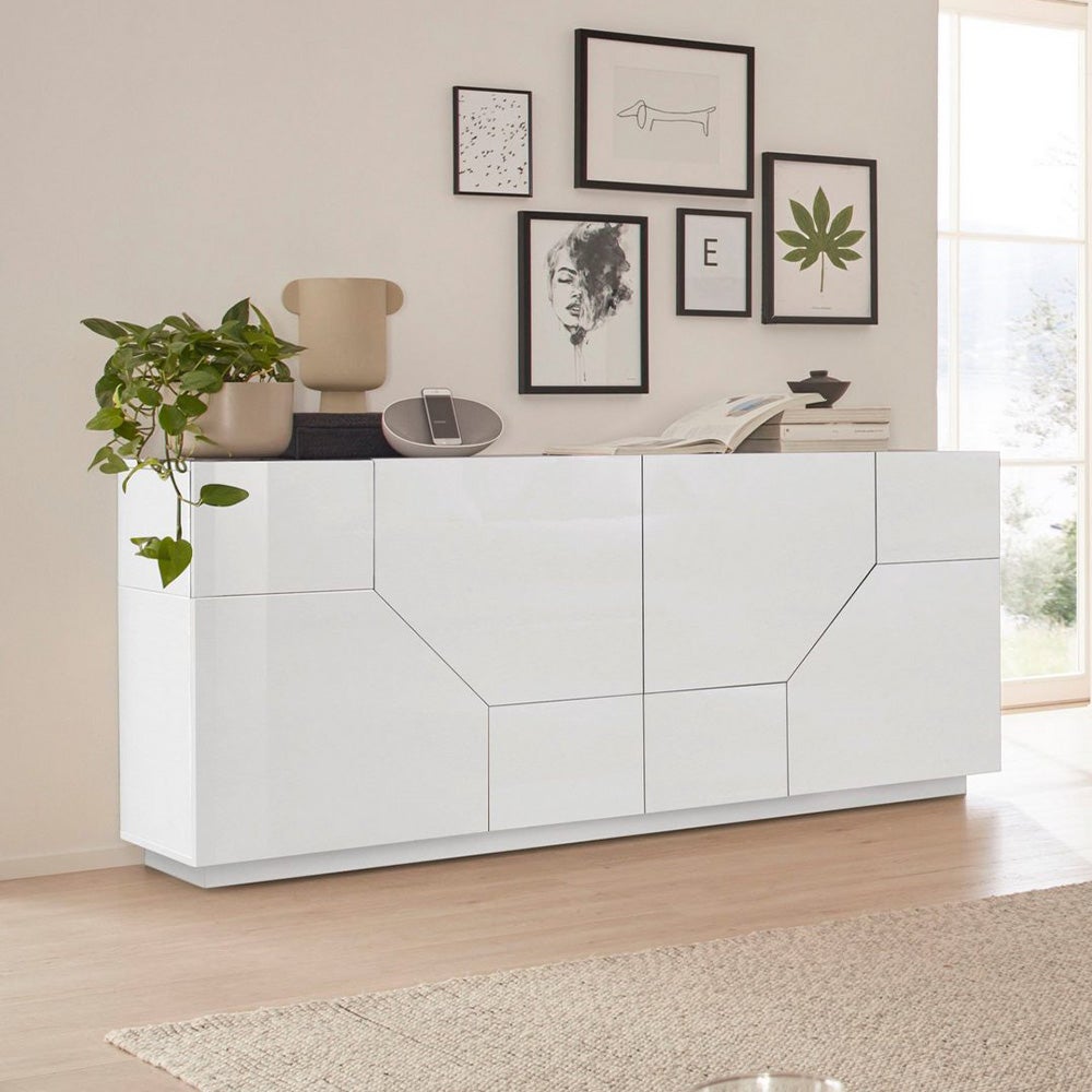 Aparador 200x43cm cocina salón 4 ambientes blanco Hariett | Leroy Merlin