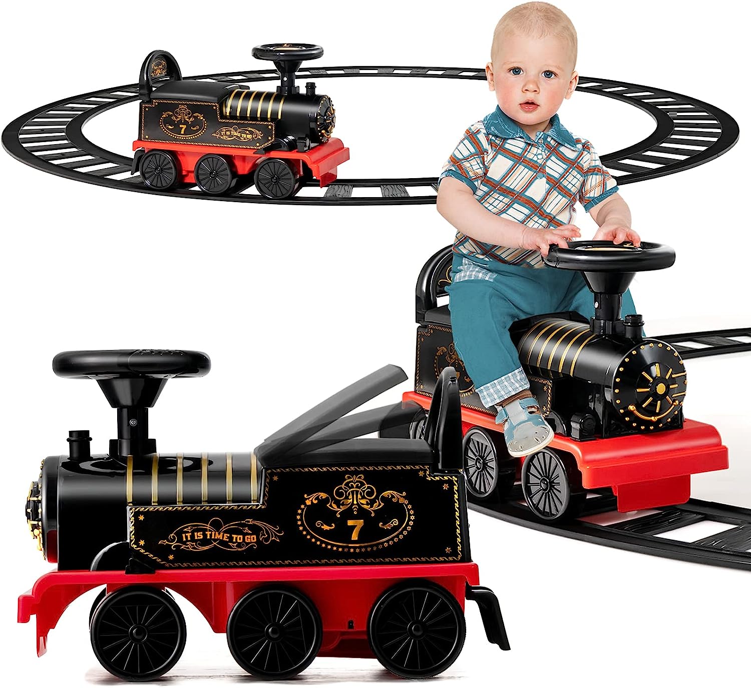 Train Electrique pour Enfants -16 Accessoires de Rails , Noir | Leroy ...