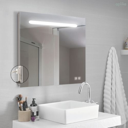 Espejo de Baño LED Antivaho Táctil con USB Rectangular 80x70 cm Álava ...