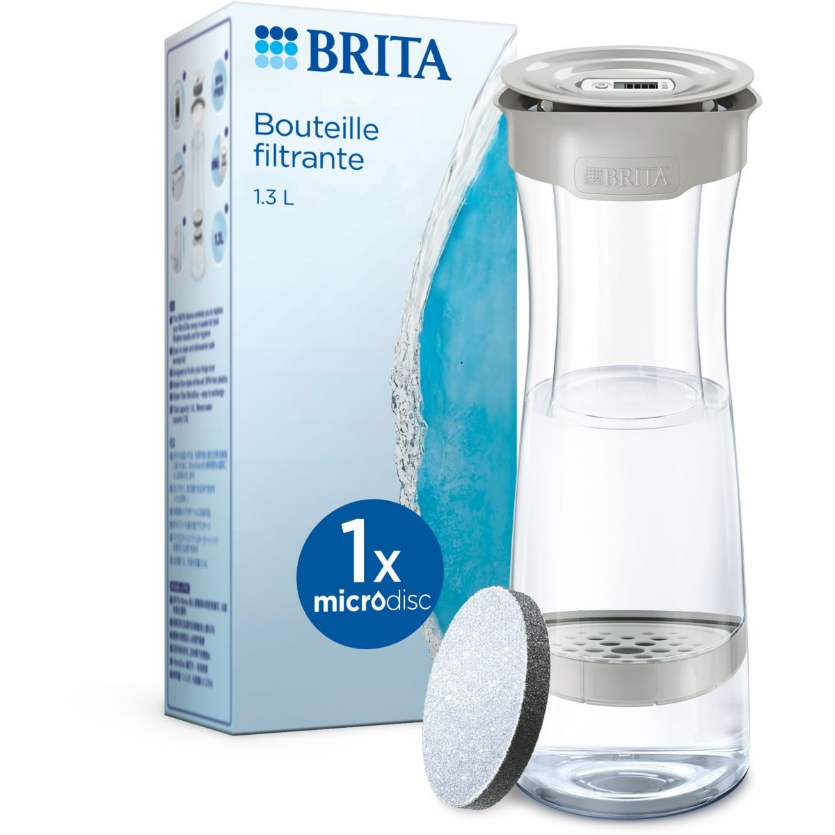 Botella filtrante BRITA gris pastel con 1 filtro MicroDisc incluido ...