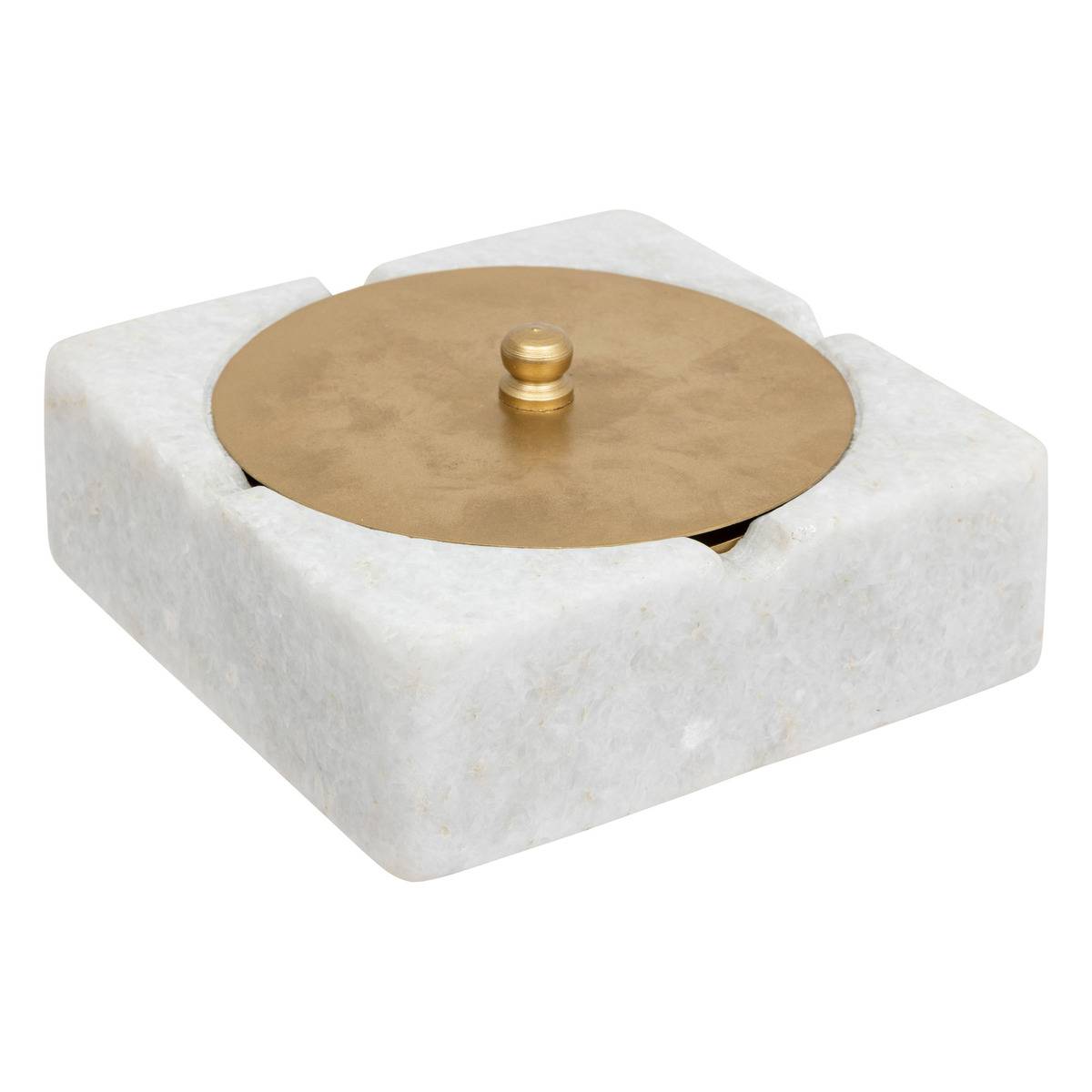 Atmosphera - Posacenere in metallo e marmo 15x15cm bianco | Leroy Merlin