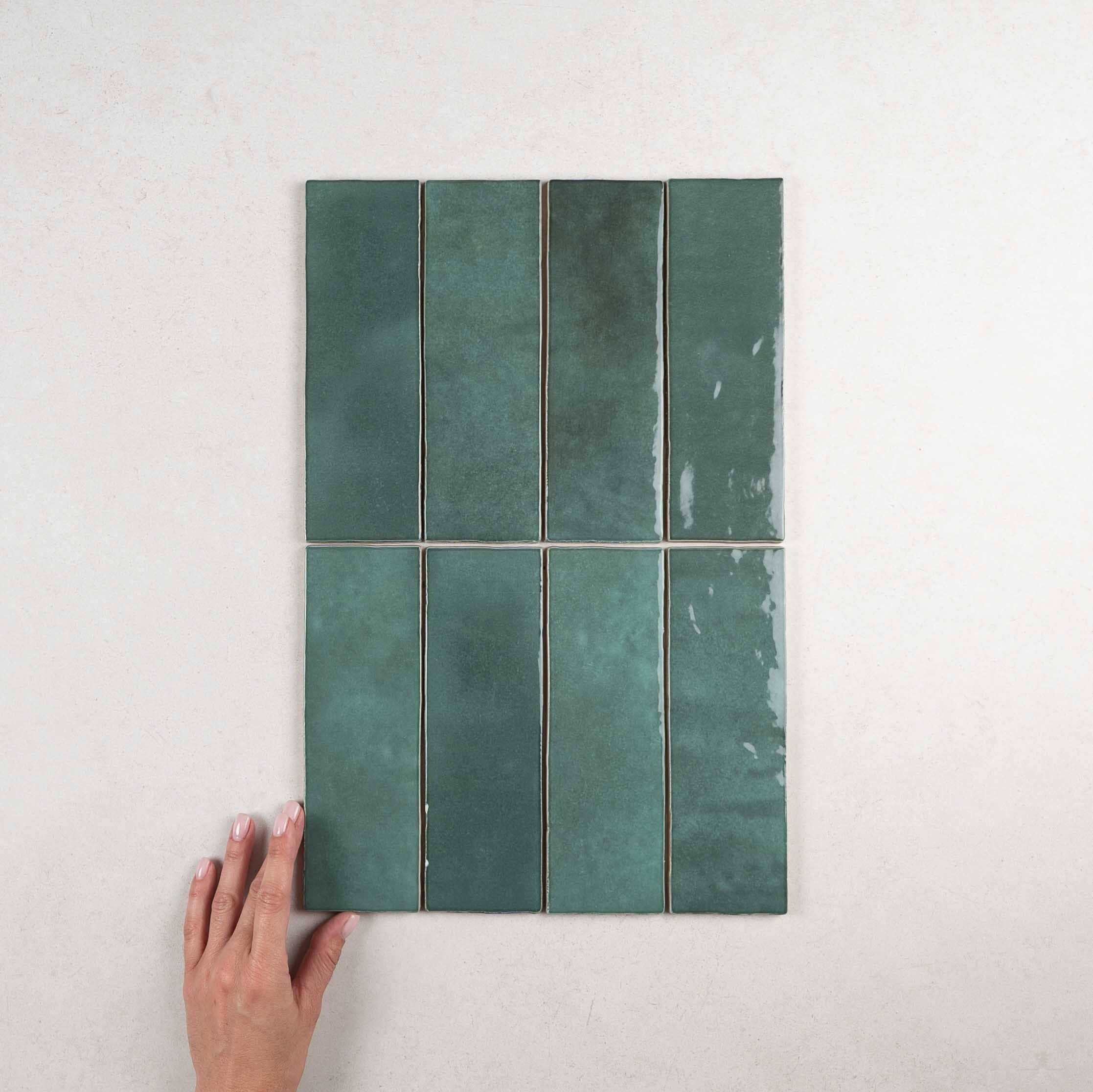 Faïence Effet Zellige Vert ARTISAN 6.5x20 Green - Les Carreaux de Jean ...