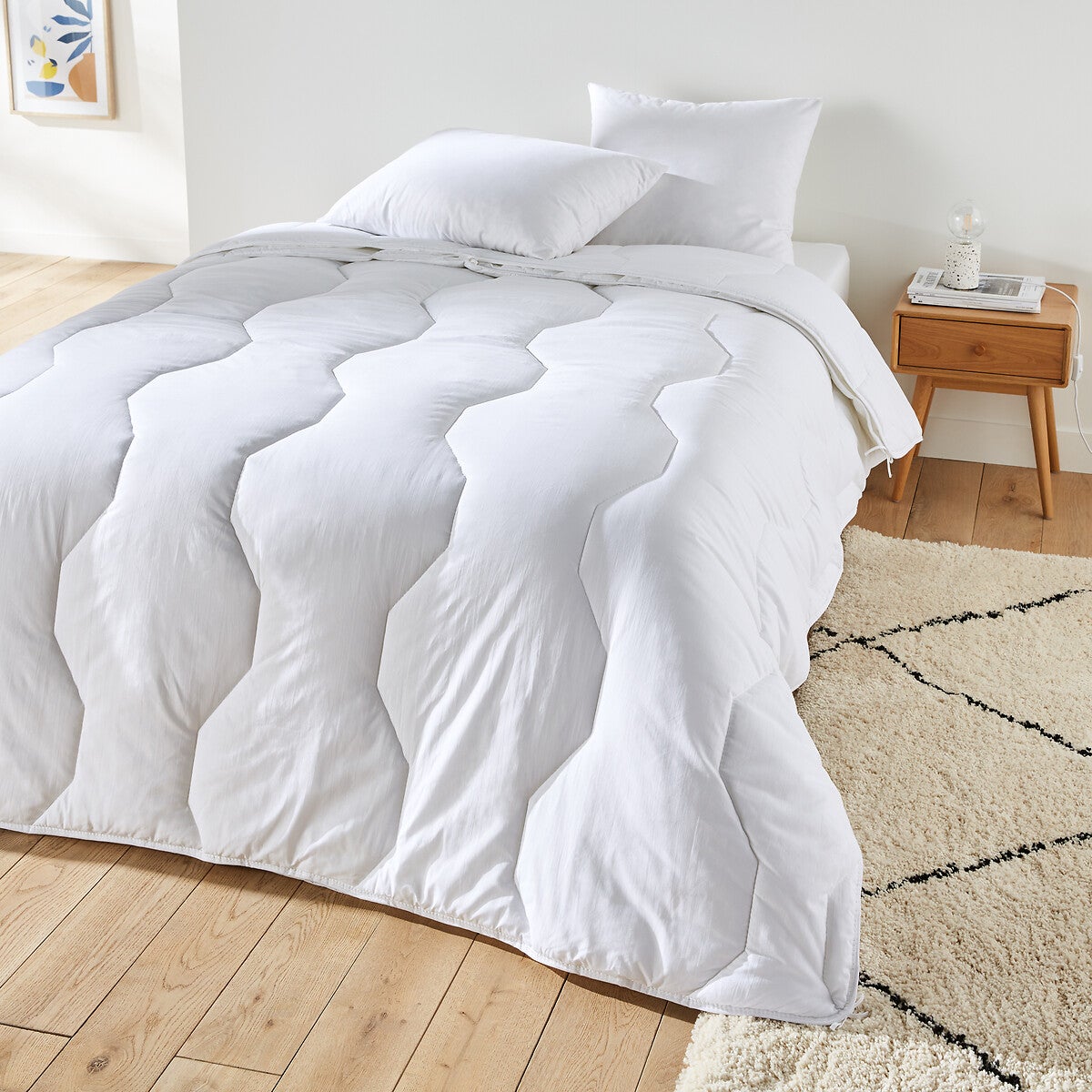 Couette 4 saisons 100% coton - Blanc - 260 x 240 cm | Leroy Merlin